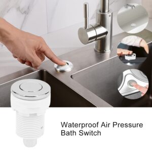 Air Pressure Bath Switch Tub Spa Massage Bath Garbage Waste Disposal Air Switch Push Button Garbage Disposal Sink Top Air Switch(White,Size:28mm)