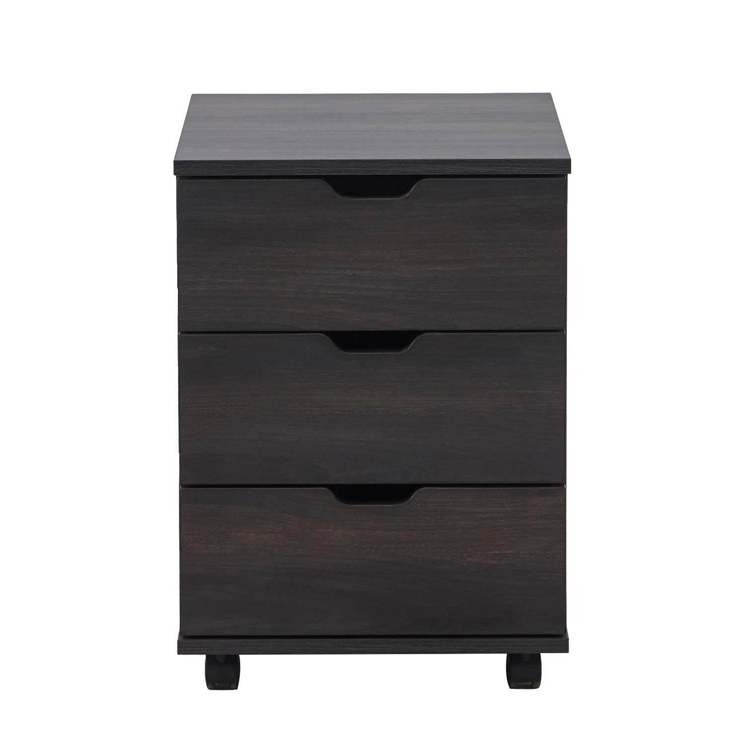 VICLLAX 3 Drawer Dresser Mobile Cabinet Under Desk Storage for Home Office, Fully Assembled Except Casters, Brown Walnut Finish