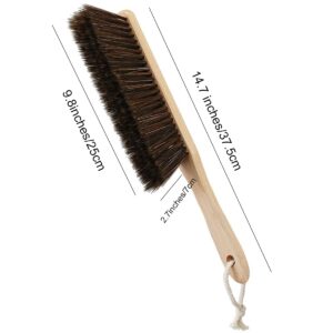 BSMstone Wooden Handle Brush Hand Broom Household Cleaning Brush Soft Bristles Dusting Brush for Bed,Sofa,Furniture,Clothes,Car