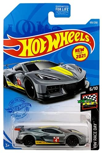 DieCast Hotwheels Corvette C8 R, HW Race Day 6/10 [Gray] 105/250