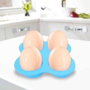 Alvinlite 4 Hole Portable Silicone Egg Bites Mold Rack Steamer for Reusable Pressure Cooker Accessories Blue