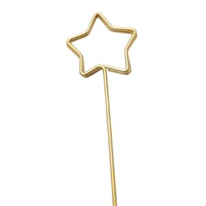 Tinsow 30 Pcs Metal Floral Place Card Holder, 13.4 Inch Flower Picks Clip for Floral Arrangement, Golden Gift Card Holder for Wedding and Party (Stars)