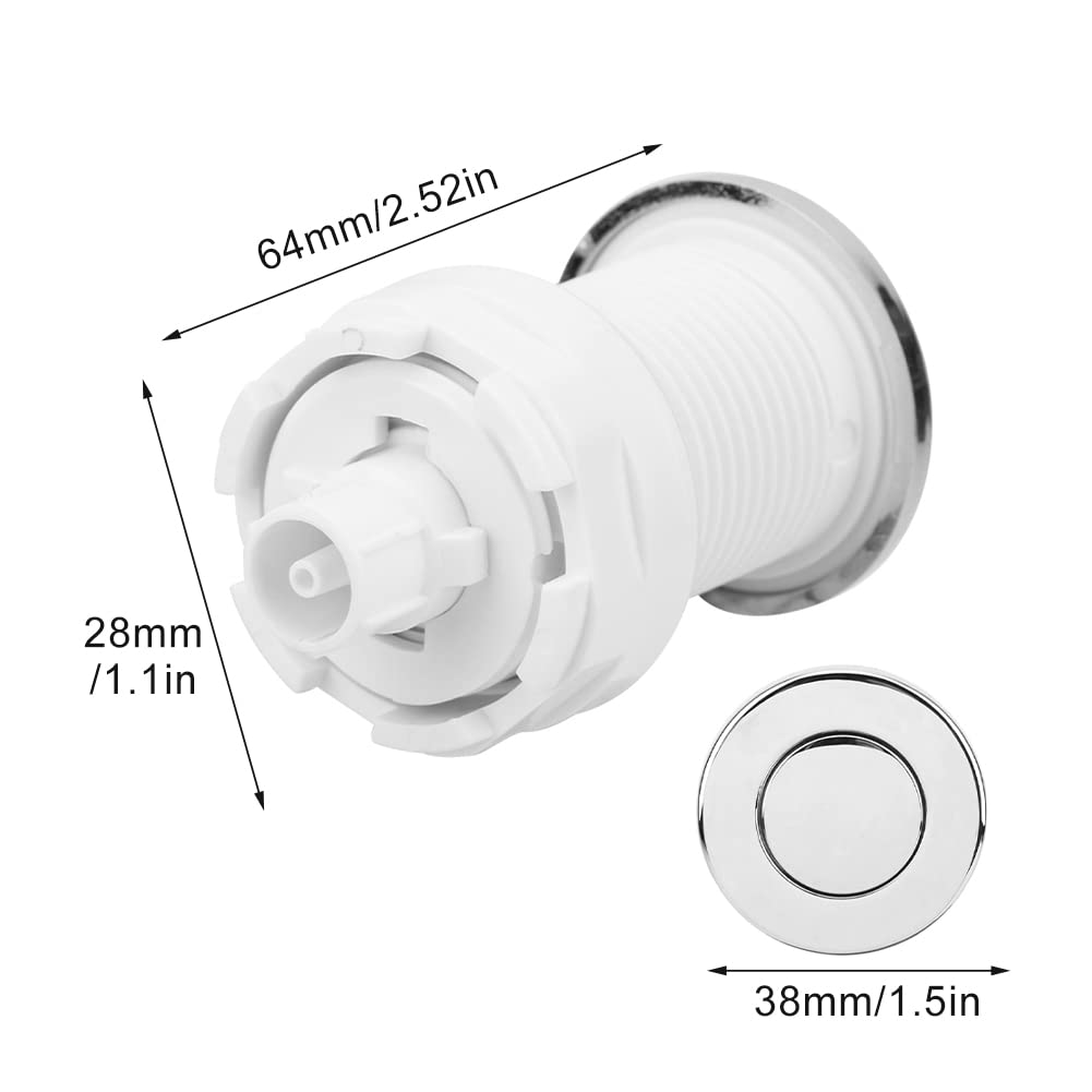 Air Pressure Bath Switch Tub Spa Massage Bath Garbage Waste Disposal Air Switch Push Button Garbage Disposal Sink Top Air Switch(White,Size:28mm)