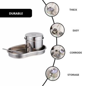 iplusmile 2set Medical Tray Stainless Steel Instrument Tray Sterilizer Surgical Tray with Jar and Tweezer Tattoo Sterilizer Tool