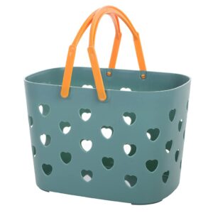 Kamonda Portable Shower Caddy Tote Heart Shaped Hollow Plastic Storage Basket w/Handle Shower Caddy Tote Gray