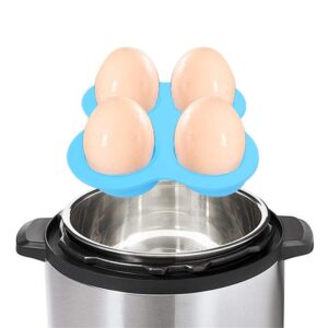 Alvinlite 4 Hole Portable Silicone Egg Bites Mold Rack Steamer for Reusable Pressure Cooker Accessories Blue