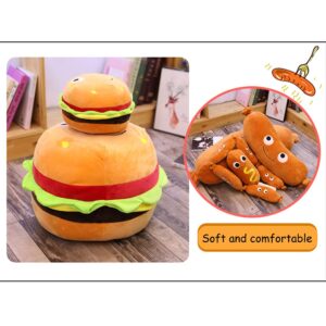 Seyomi Food Hot Dog Plush Stuffed Pillow, Cartoon Soft Toy Pillow for Kids 17.6 inches