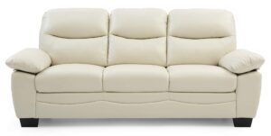 glory furniture marta upholstered sofa, pearl faux leather