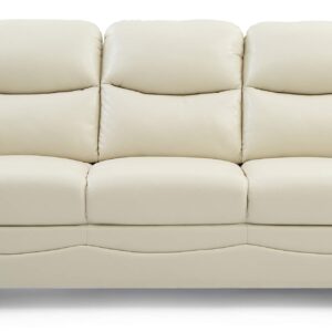 Glory Furniture Marta Upholstered Sofa, Pearl Faux Leather