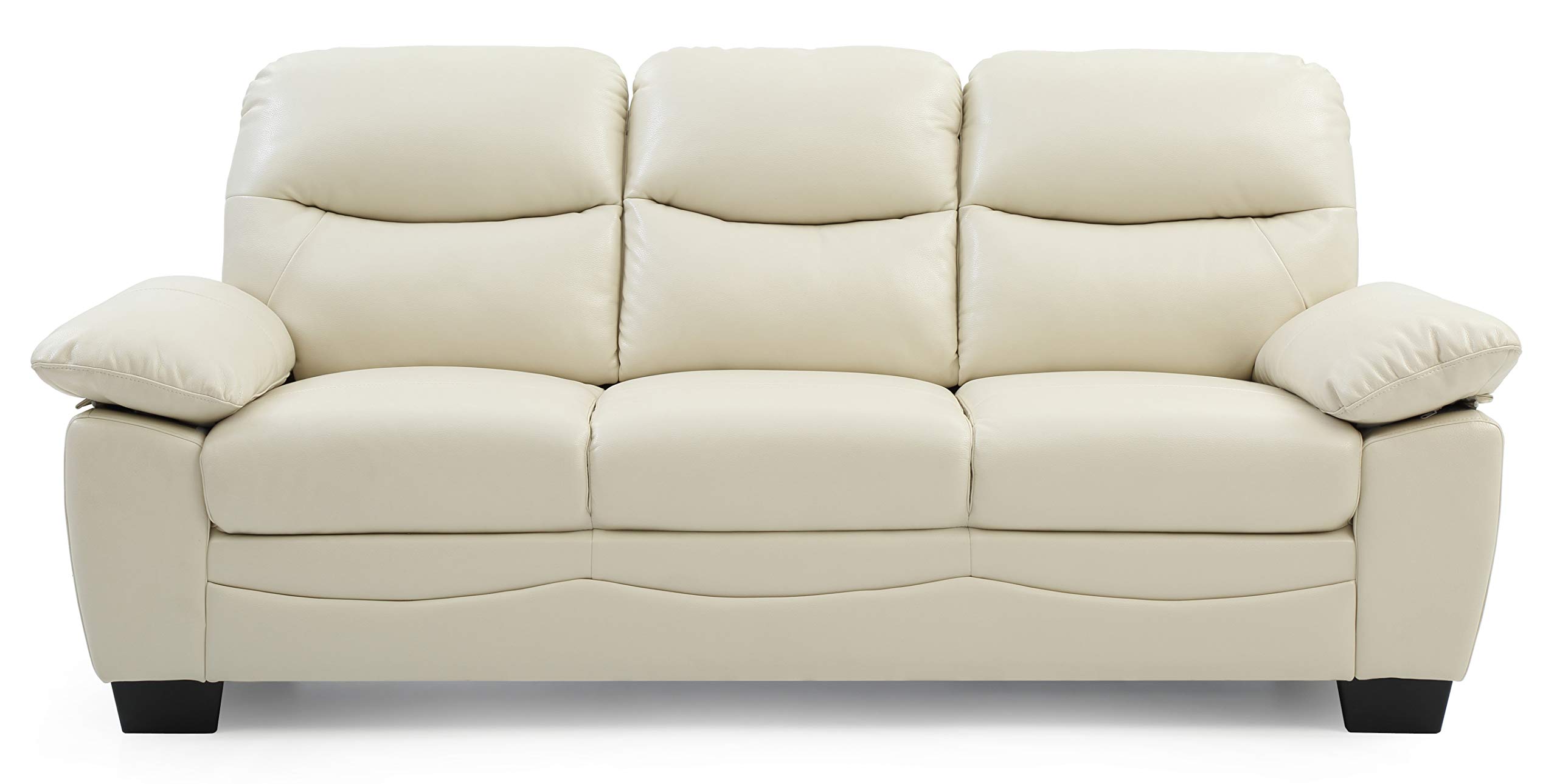 Glory Furniture Marta Upholstered Sofa, Pearl Faux Leather