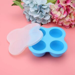 Alvinlite 4 Hole Portable Silicone Egg Bites Mold Rack Steamer for Reusable Pressure Cooker Accessories Blue