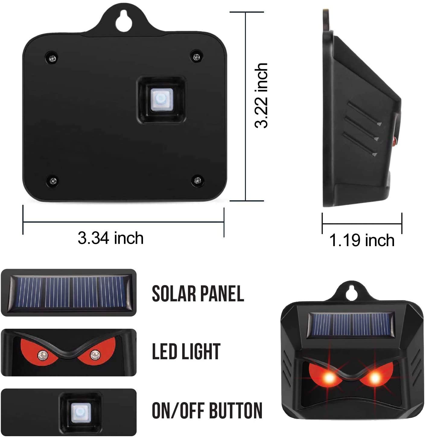 Solar Predator Control Light 4-Pack – Animal Repellent Outdoor – Motion Activated Animal Repellent – Deer Repellent Devices – Cat Repellent – Animal Repellent for Gardens – Fox Repellent – Eye Guard