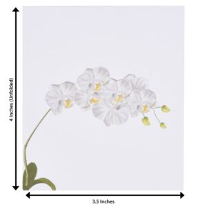 100 Pack White Orchid Floral Place Cards Flower Wedding Seating Name Card Table Setting Folded Tent Cards for Wedding Placement Party Decorations