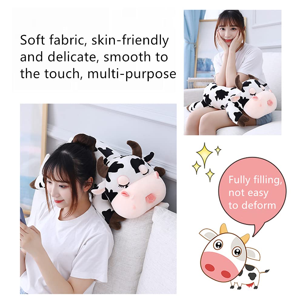 WUZHOU Cow Stuffed Animals, Soft Pillow Plush Toys Gifts for Kids, Throw Sleeping Pillow Toy Gift for Girls Girlfriend, Multiple Size (30cm/11.8in)