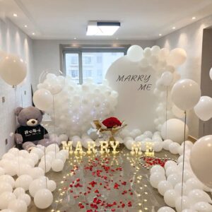 18 inch White Balloons, 15 pcs Big Pearl White Thicker Latex Balloons for Birthday Wedding Party Decorations (Pearl White)