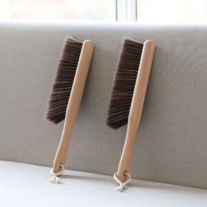 BSMstone Wooden Handle Brush Hand Broom Household Cleaning Brush Soft Bristles Dusting Brush for Bed,Sofa,Furniture,Clothes,Car