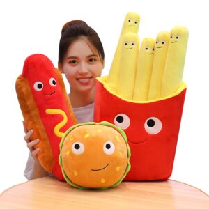 Seyomi Food Hot Dog Plush Stuffed Pillow, Cartoon Soft Toy Pillow for Kids 17.6 inches