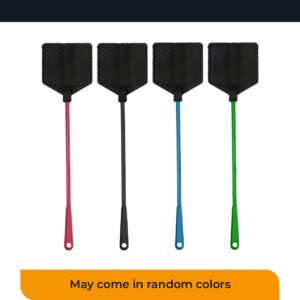 OFXDD Rubber Fly Swatter, Long Fly Swatter pack, Fly Swatter Heavy Duty, Light Green and Black Colors (3 Pack)