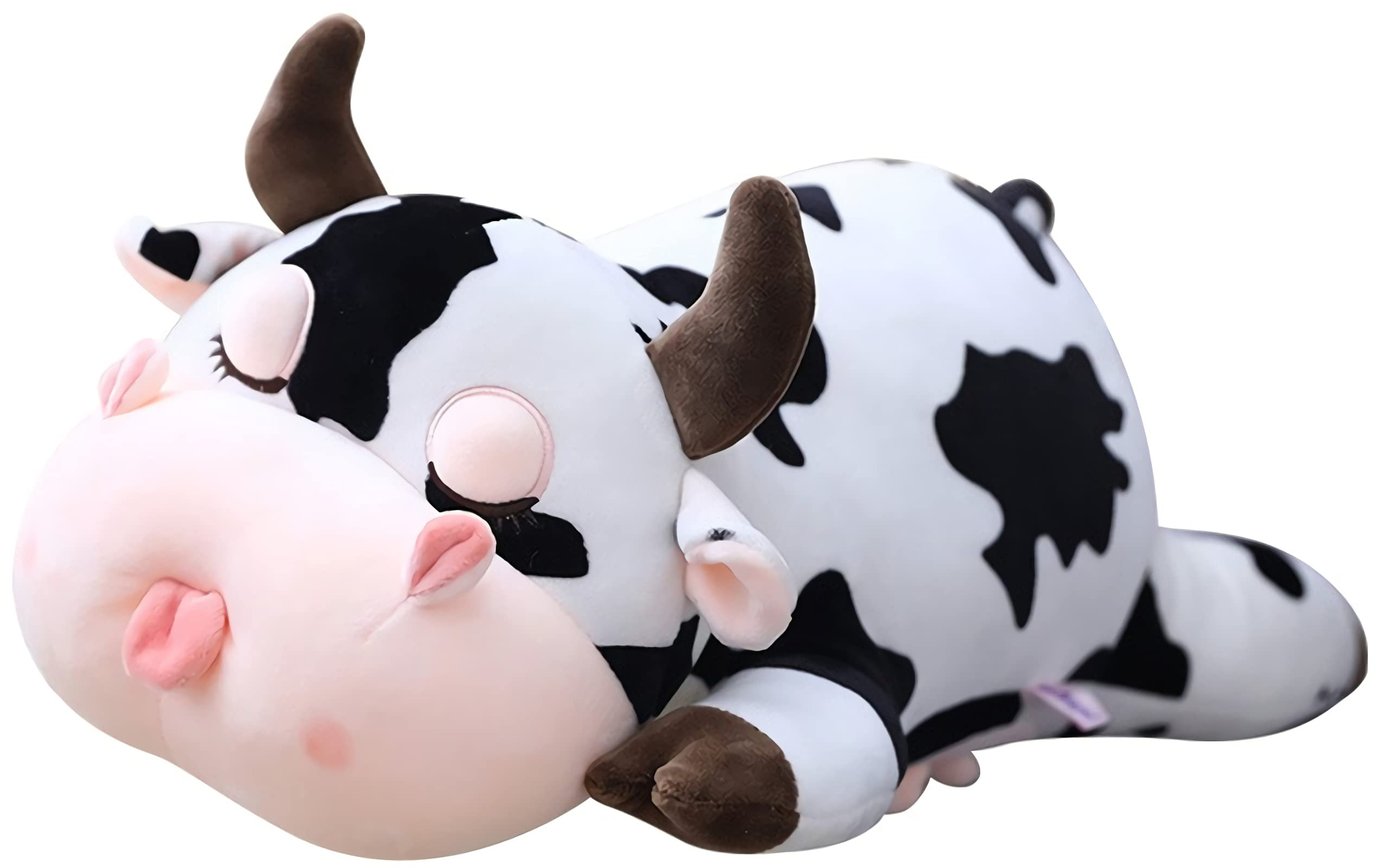 WUZHOU Cow Stuffed Animals, Soft Pillow Plush Toys Gifts for Kids, Throw Sleeping Pillow Toy Gift for Girls Girlfriend, Multiple Size (30cm/11.8in)