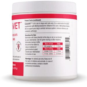 CobalaVet Vitamin B12 & B9 for Small Dogs & Cats - Supports The Nervous System, Brain Function, Immune Defenses & Cell Growth - Blood Cell Formation - Metabolic Pathway - 60 Soft Chews