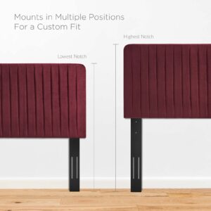 Modway Milenna Channel Tufted Performance Velvet King/California King Headboard in Maroon