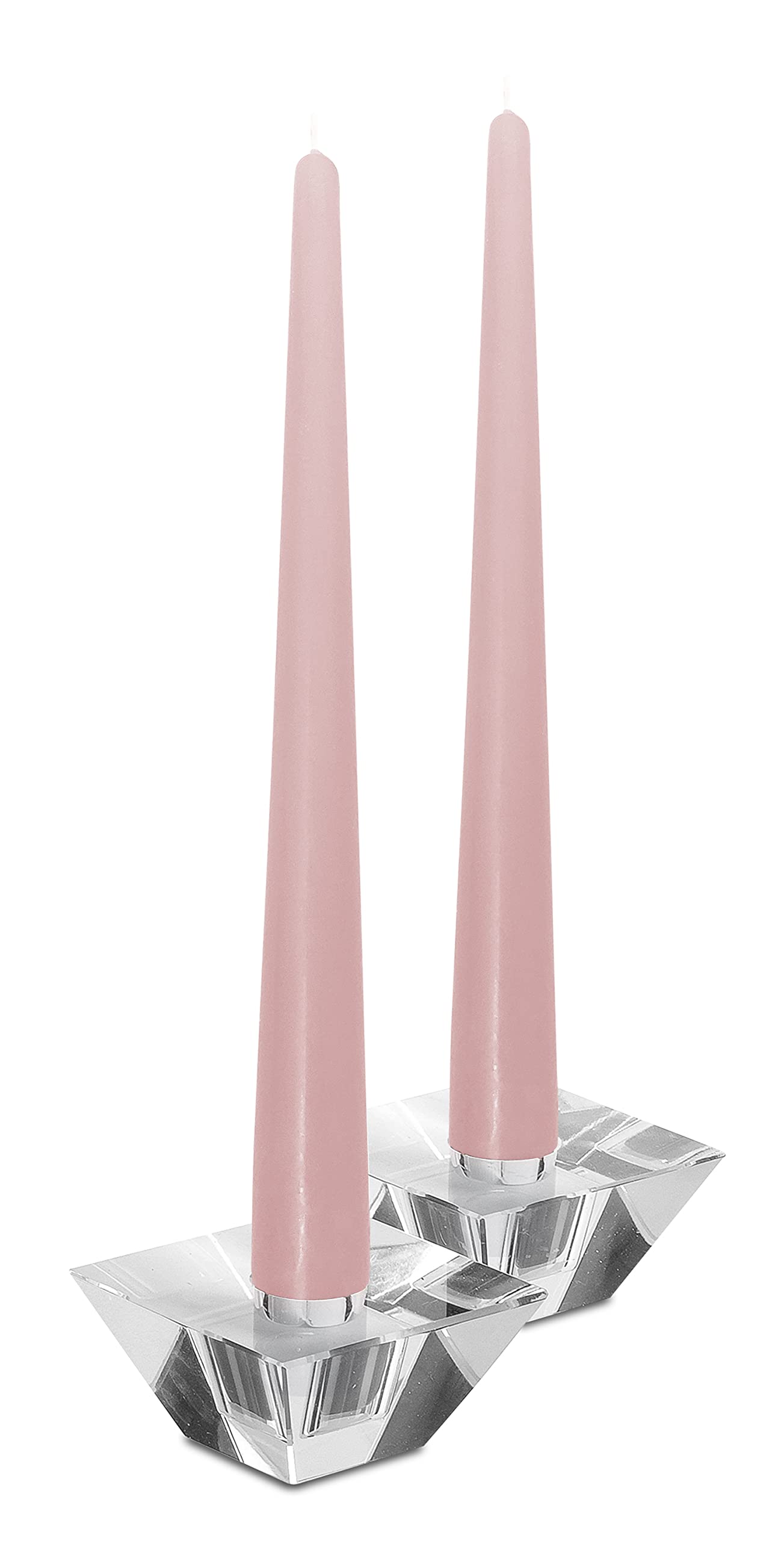 Hyoola Tall Taper Candles - 12 Inch Light Pink Unscented Dripless Taper Candles - 10 Hour Burn Time - 12 Pack