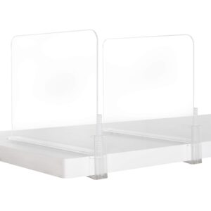 Richards Homewares Acrylic Shelf Dividers - Purse, Sweaters Organizer for Closet - Clear Separators Closet Shelf Organizer - 8 Pack Adjustable up to 2.5” Thick