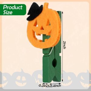 Halloween Pumpkin Clips Small Clothespins Snacks Pins Wooden Pumpkin Photo Clips Mini Decorative Craft Clips (24 Pieces)