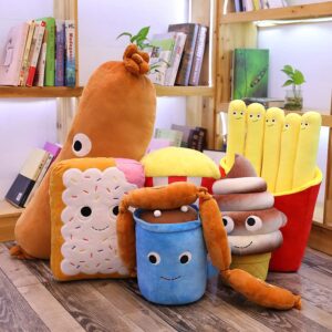 Seyomi Food Hot Dog Plush Stuffed Pillow, Cartoon Soft Toy Pillow for Kids 17.6 inches