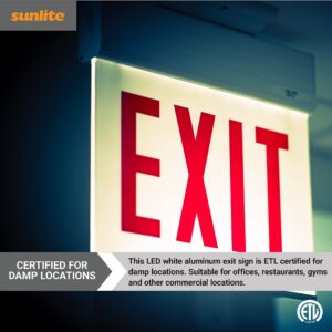 Sunlite 05278 LED Edge Lit Exit Sign, Silver Panels with Bright Red Lettering, 90-Min Battery Back-Up, Dual Voltage 120-277V, Universal Mounting, Long Lasting, Fire Safety, NYC Compliant