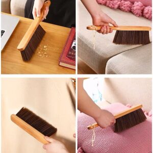 BSMstone Wooden Handle Brush Hand Broom Household Cleaning Brush Soft Bristles Dusting Brush for Bed,Sofa,Furniture,Clothes,Car