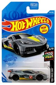 diecast hotwheels corvette c8 r, hw race day 6/10 [gray] 105/250