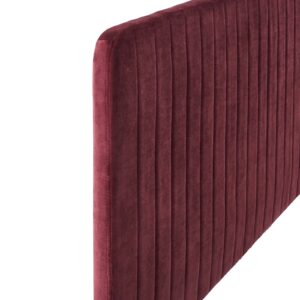 Modway Milenna Channel Tufted Performance Velvet King/California King Headboard in Maroon