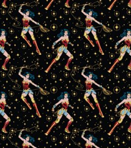 quilting cotton for sewing x 2 yards – dc comics wonder woman 84 poses - 100% cotton - soft, decorative material - pre-cut 44-45 inches wide by camelot fabrics (wonder women poses)