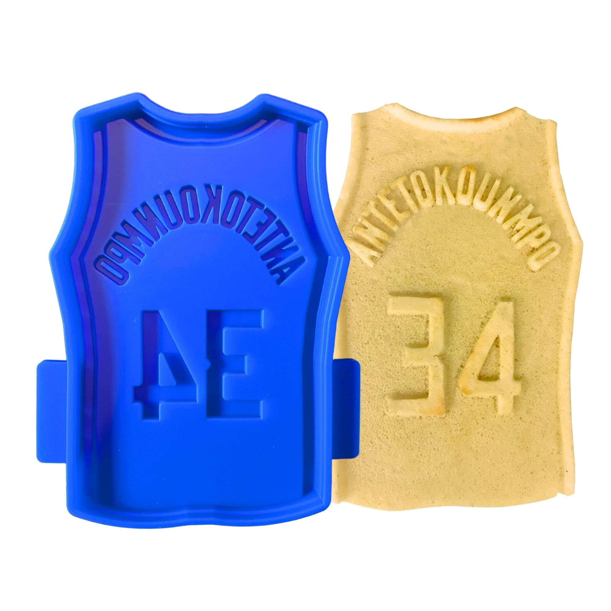 ZaveryCakes NBA Licensed Giannis Antetokounmpo Jersey Silicone Mold, For Basketball Fans, Pancakes, Pizza, Cakes, Brownie, Chocolate, and More, Perfect for Game Day Treats, Non-Stick,Dishwasher Safe