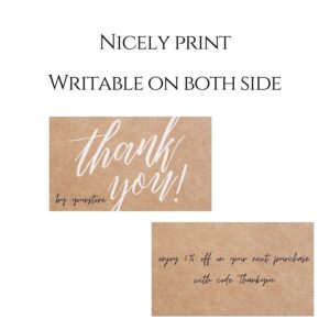 Mobiusea Creation 120pcs Rustic Kraft Thank You Inserts | 2" x 3.5" | Thank You For Supporting My Small Business Cards | Thank You Cards Small Business | Cute Packaging for Small Business