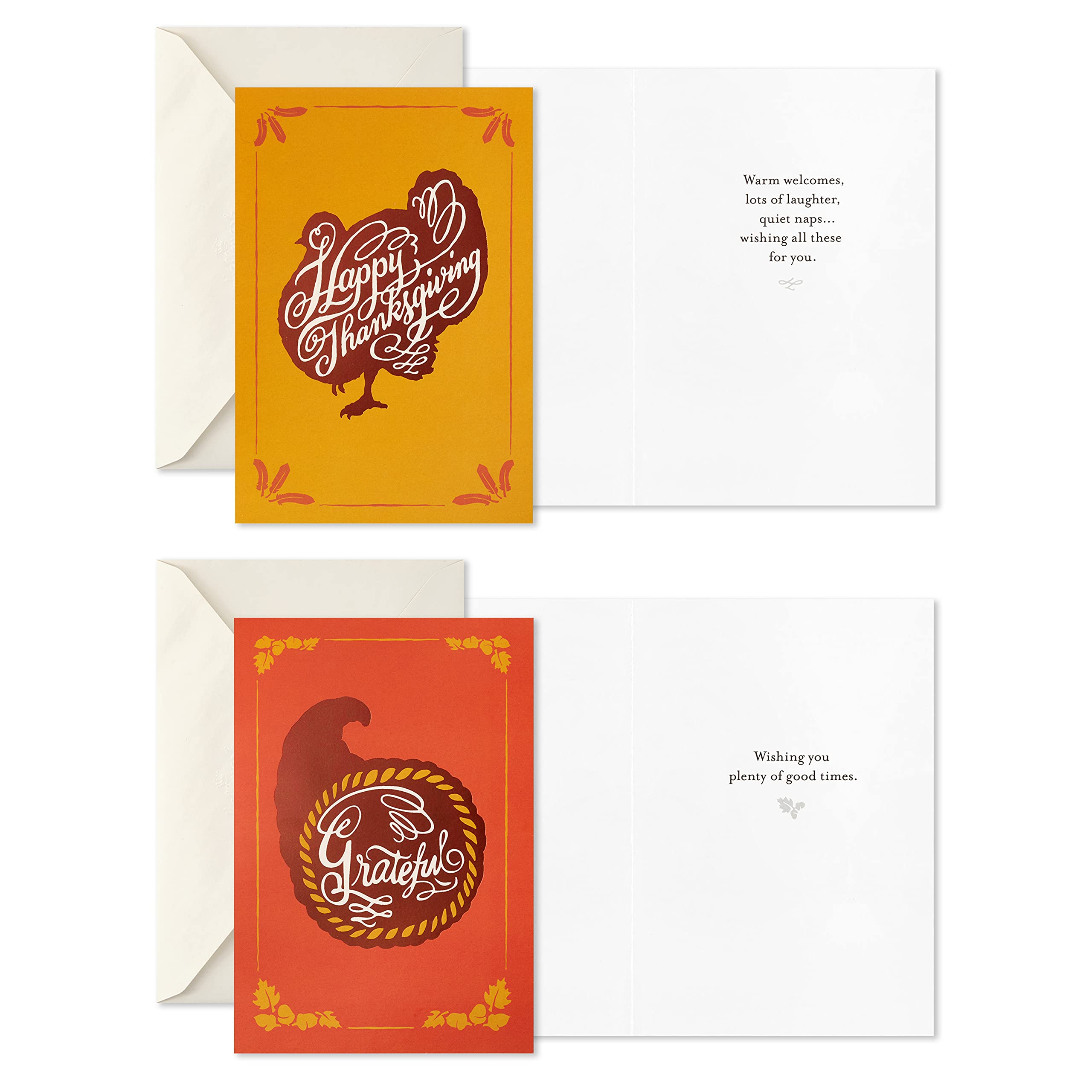 Hallmark Thanksgiving Cards Assortment, Rustic Thanks (16 Assorted Cards with Envelopes)