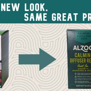 ALZOO Calming Diffuser Refill for Cats, Helps Reduce Unwanted Stress-Induced Behavior, 100% Plant-Based Active Ingredients, Covers Up to 500 Sq. Ft, 1.52 Fl. Oz.