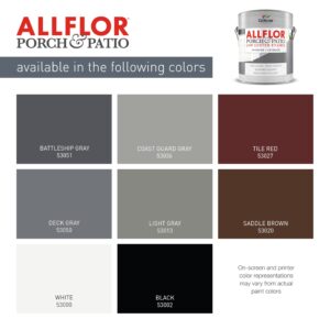 CALIFORNIA PAINTS ALLFLOR Porch, Patio and Floor Enamel Paint, Black, 1 Quart, Extremely Durable Water-Based Formula, Ideal for Patios, Pool Decks, Basements & More