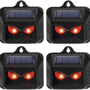 Solar Predator Control Light 4-Pack – Animal Repellent Outdoor – Motion Activated Animal Repellent – Deer Repellent Devices – Cat Repellent – Animal Repellent for Gardens – Fox Repellent – Eye Guard