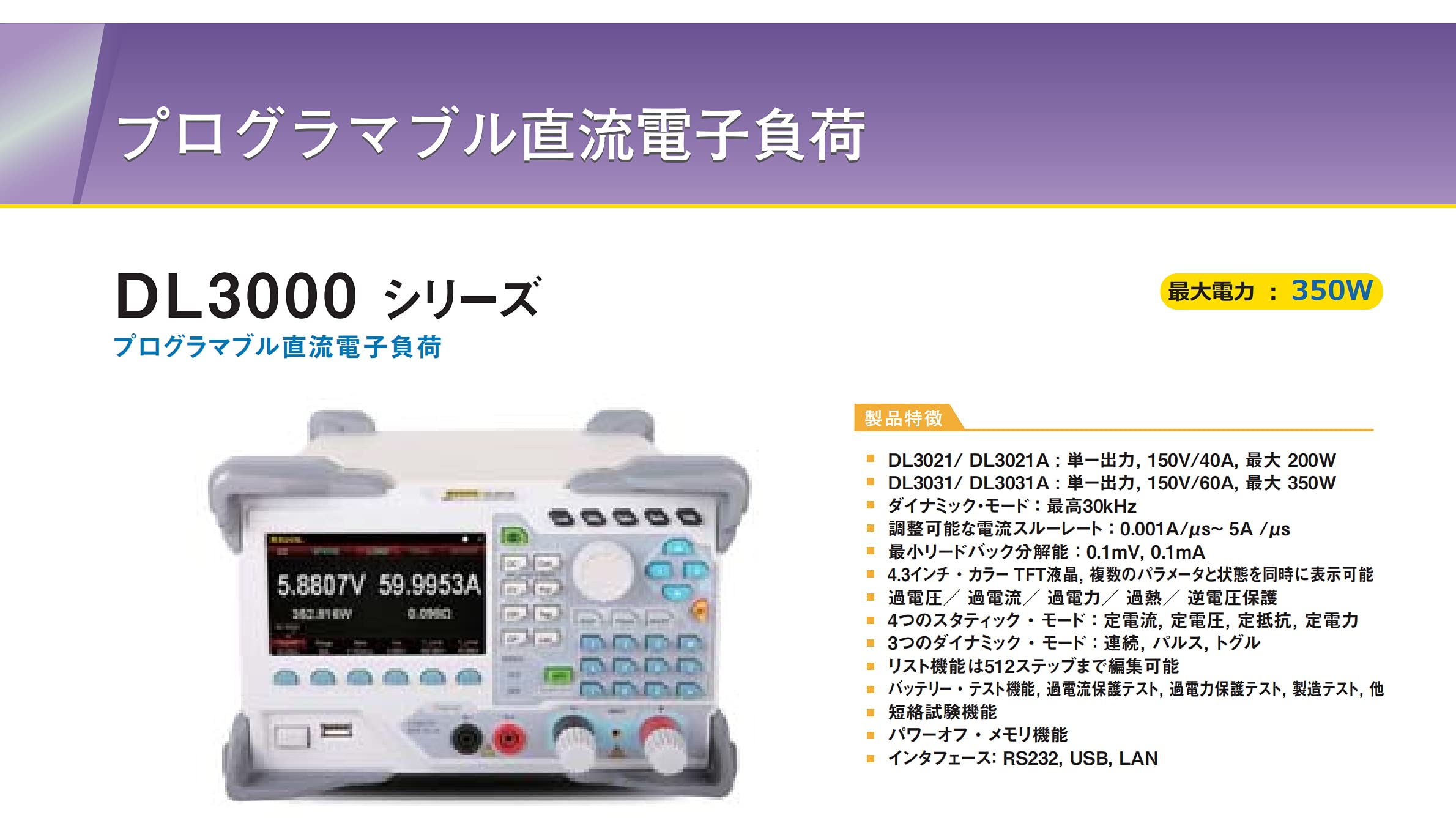 Rigol DL3021A Programmable DC Electronic Load,DC 150V/40A,200W Total Power,30kHz Highest Frequency,Readback Resolution 0.1mV/0.1mA