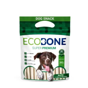 ecobone mini super premium vegetal chew bones, rawhide alternative for dogs, highly digestible 11.99oz/340g (2-3 inches - 16 count)