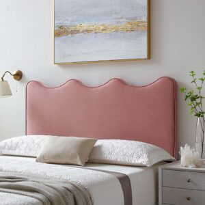 modway athena performance velvet full/queen headboard in dusty rose