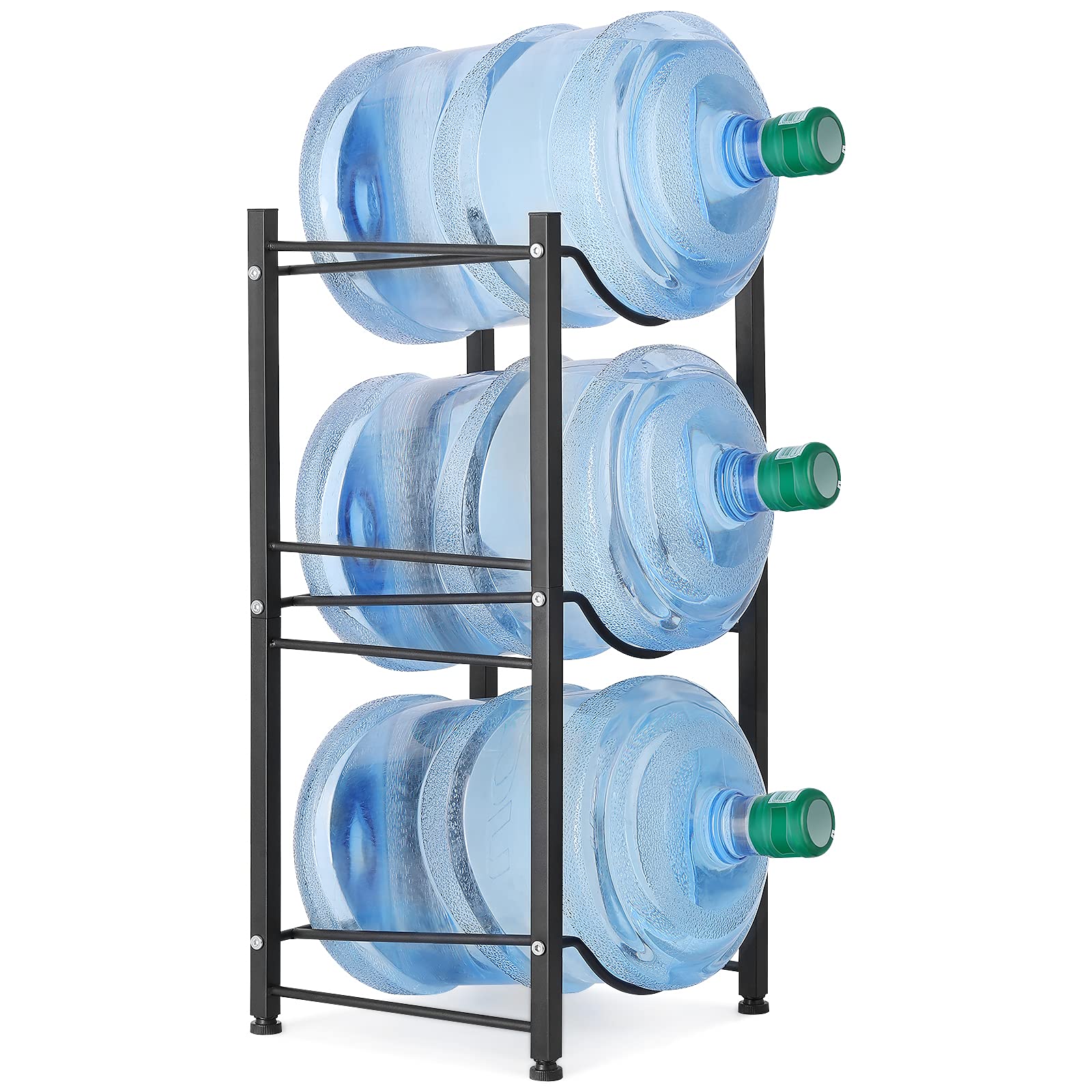 MOOACE 3-Tier Water Jug Rack, 5 Gallon Detachable Water Bottle Holder for Kitchen, Office, Home, Black