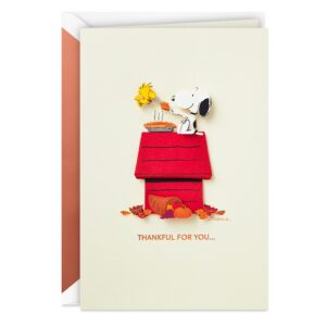 hallmark signature peanuts thanksgiving card (snoopy and woodstock)