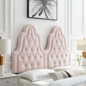 modway augustine tufted performance velvet headboard, king/california king, pink