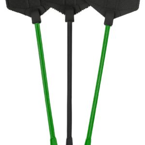 OFXDD Rubber Fly Swatter, Long Fly Swatter pack, Fly Swatter Heavy Duty, Light Green and Black Colors (3 Pack)