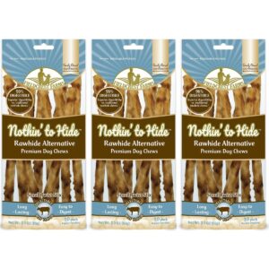 fieldcrest farms nothing to hide natural rawhide alternative twist stix for dogs - 3 pack (30 sticks) premium grade easily digestible chews - great for dental health (beef, stix)…