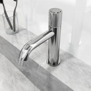 VIGO Apollo 8'' H Button Operated Single Hole Bathroom Faucet in Chrome-VG01048CH