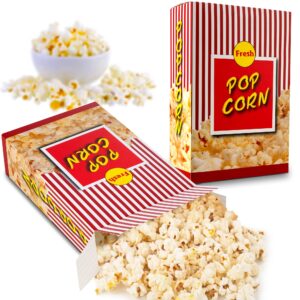 mt products popcorn boxes for party or movie night - 1.25 oz. (pack of 50) - #3 popcorn buckets with close top